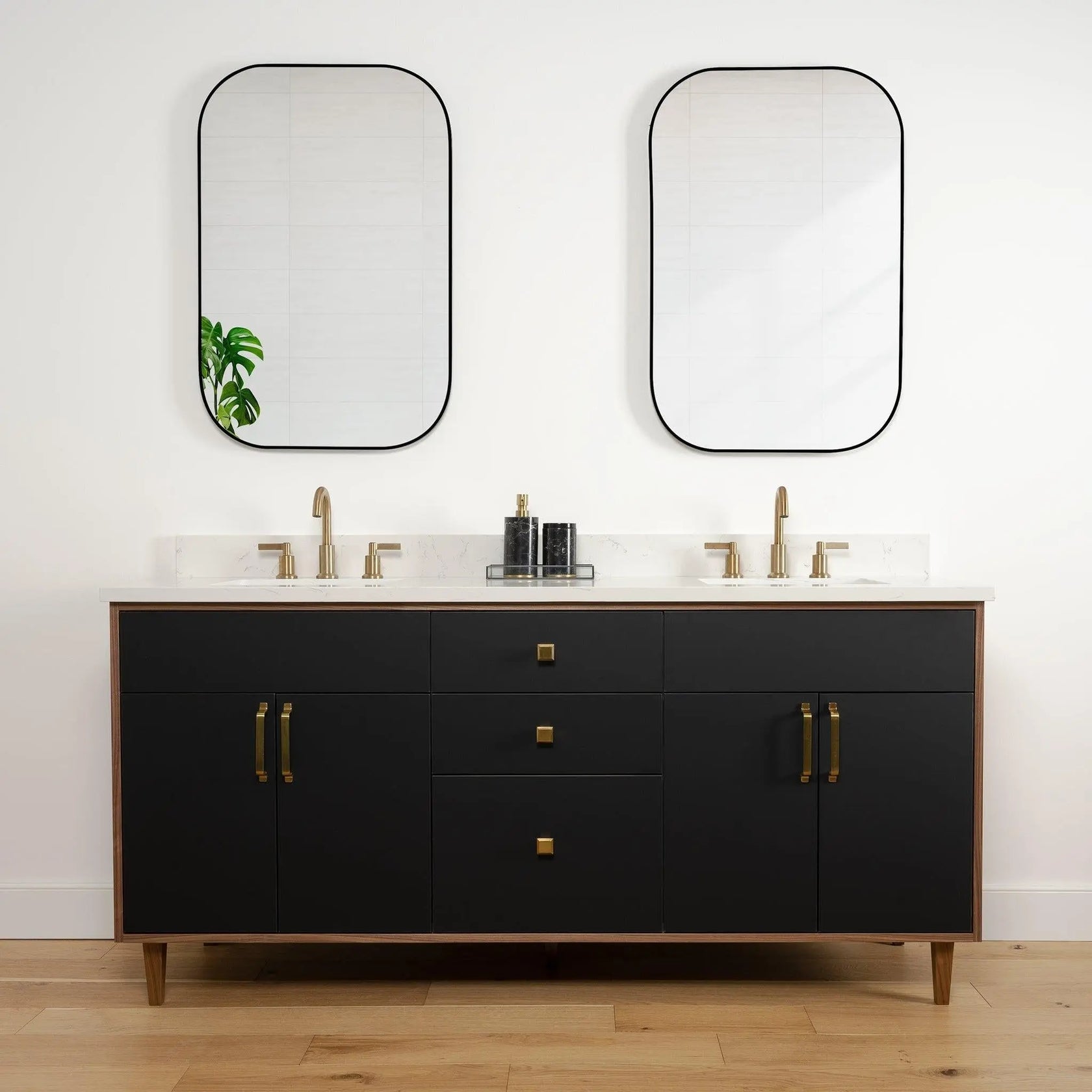 Sidney 72" Matte Black Bathroom Vanity, Double Sink - Teodor Vanities ...