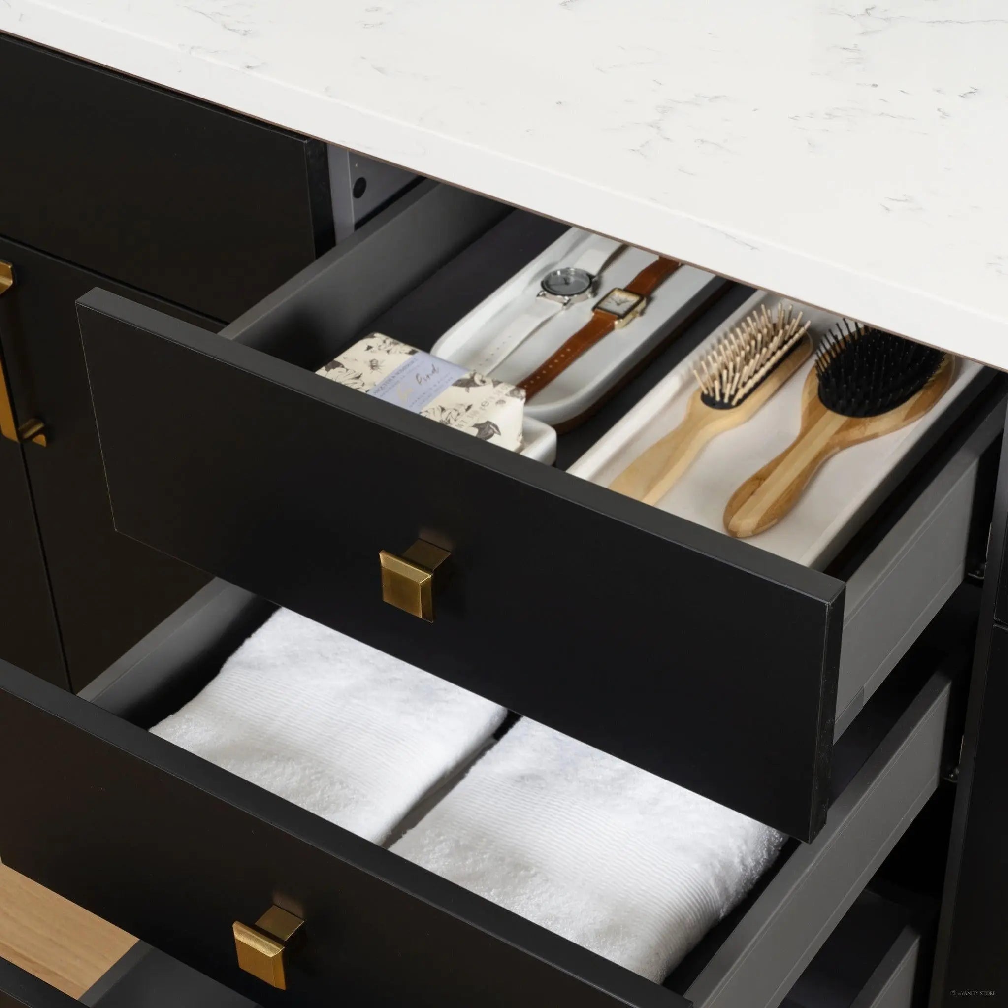 Sidney 72" Matte Black Bathroom Vanity, Double Sink - Teodor Vanities ...