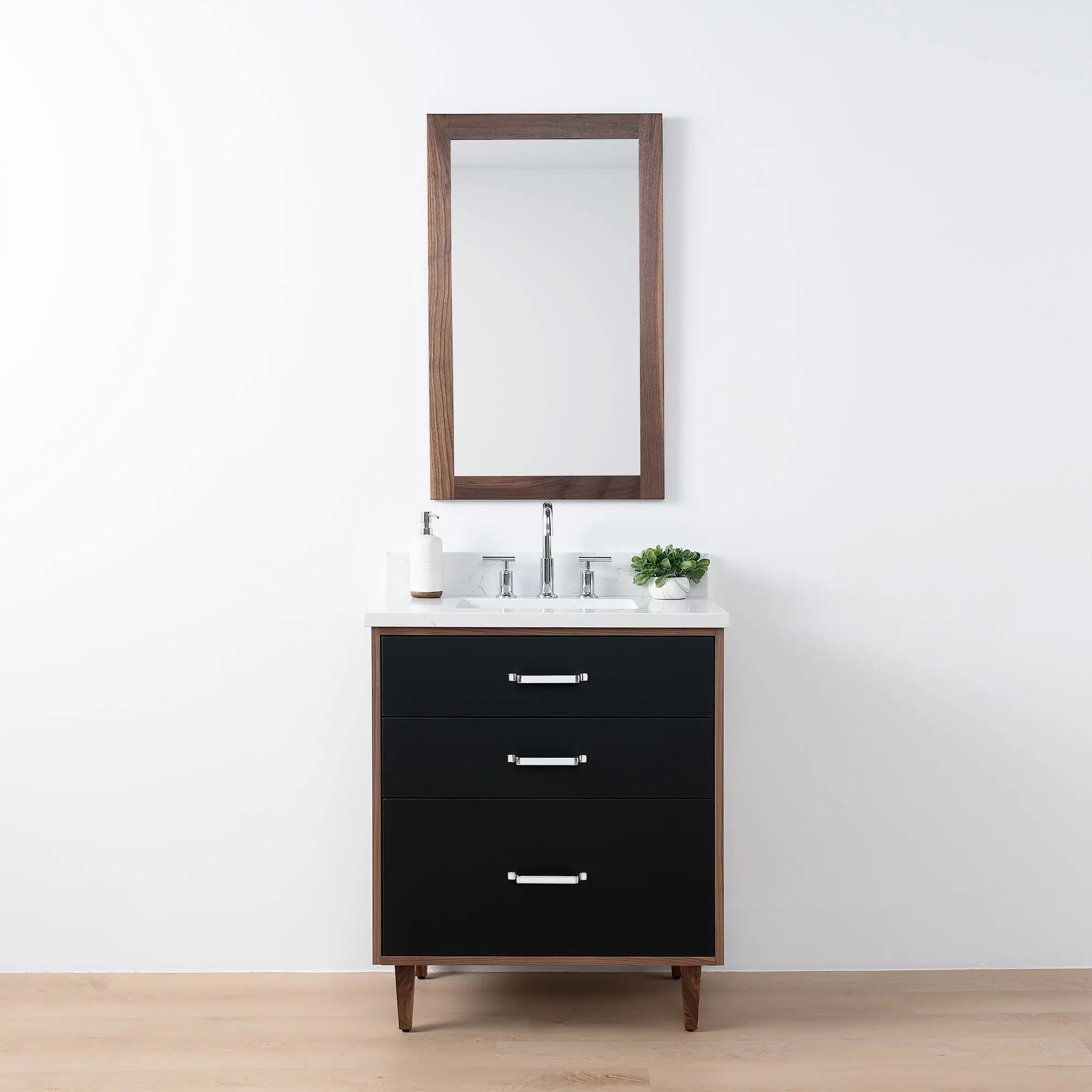 Sidney SLIM 30" Matte Black Bathroom Vanity - Teodor Vanities United ...