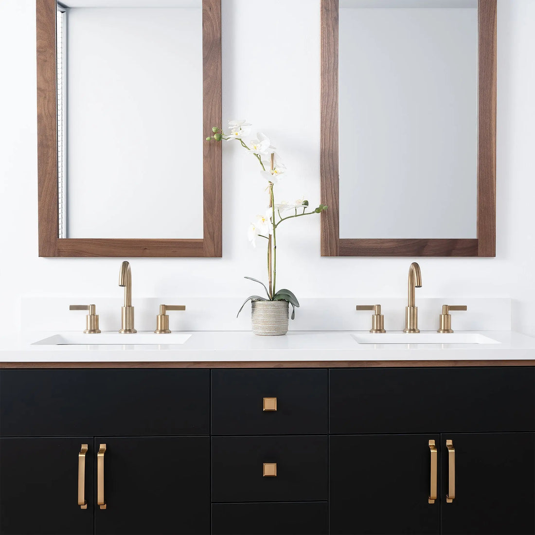 Sidney SLIM 60" Matte Black Bathroom Vanity, Double Sink - Teodor ...