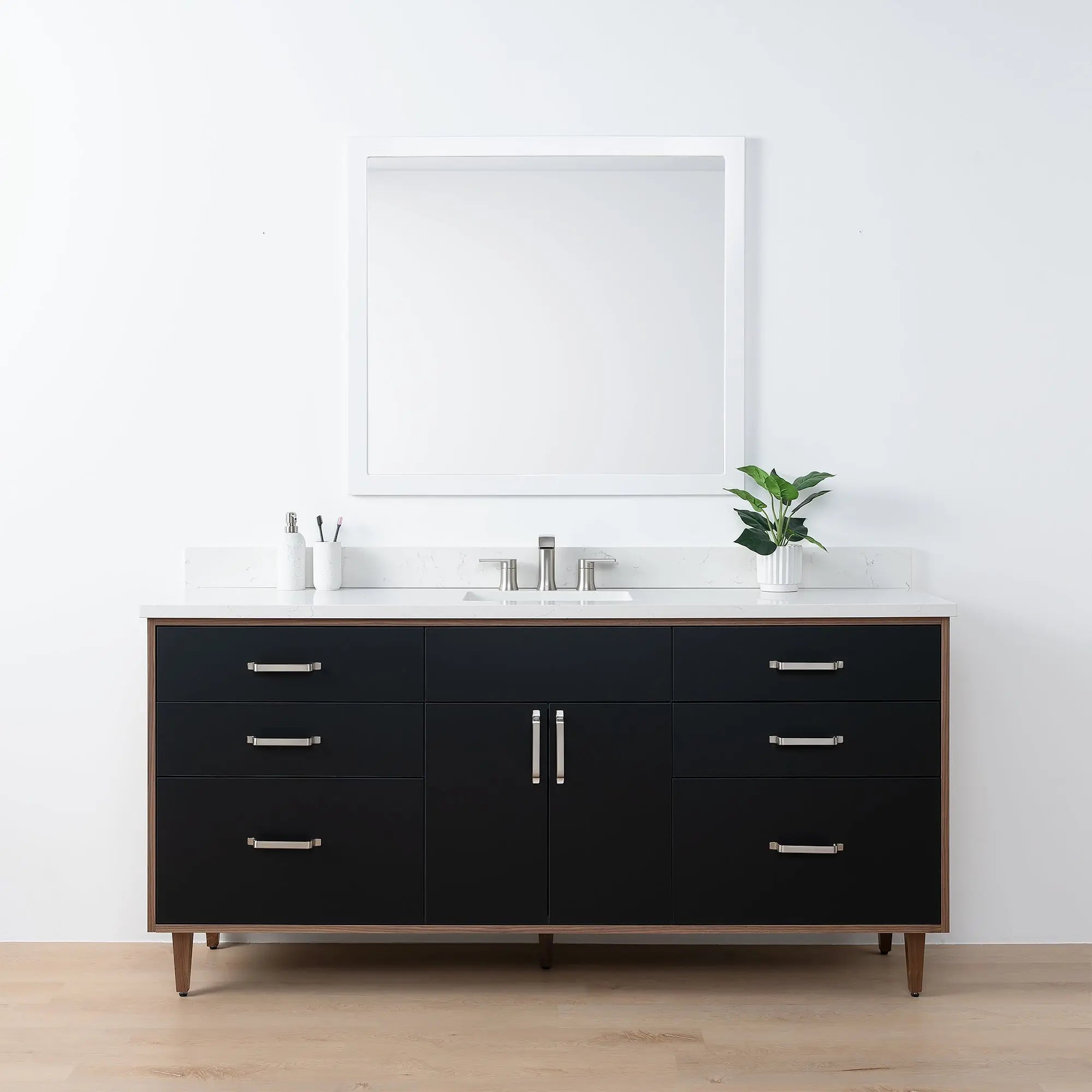 Sidney SLIM 72" Matte Black Bathroom Vanity - Teodor Vanities United ...